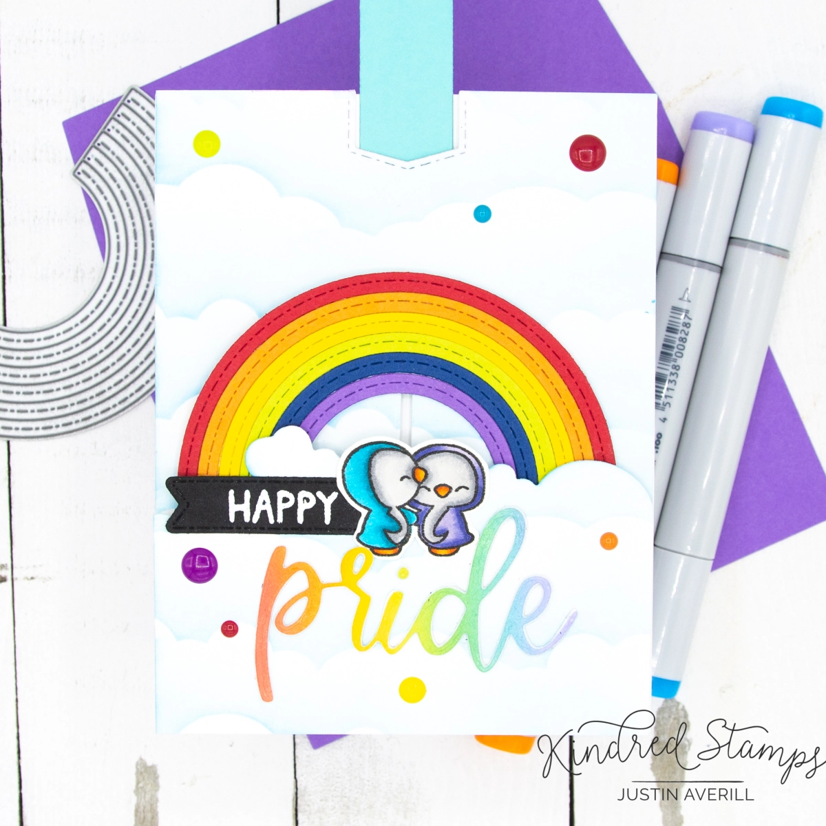 Kindred Stamps May Release- Pride Parade – Just a Note by Justin