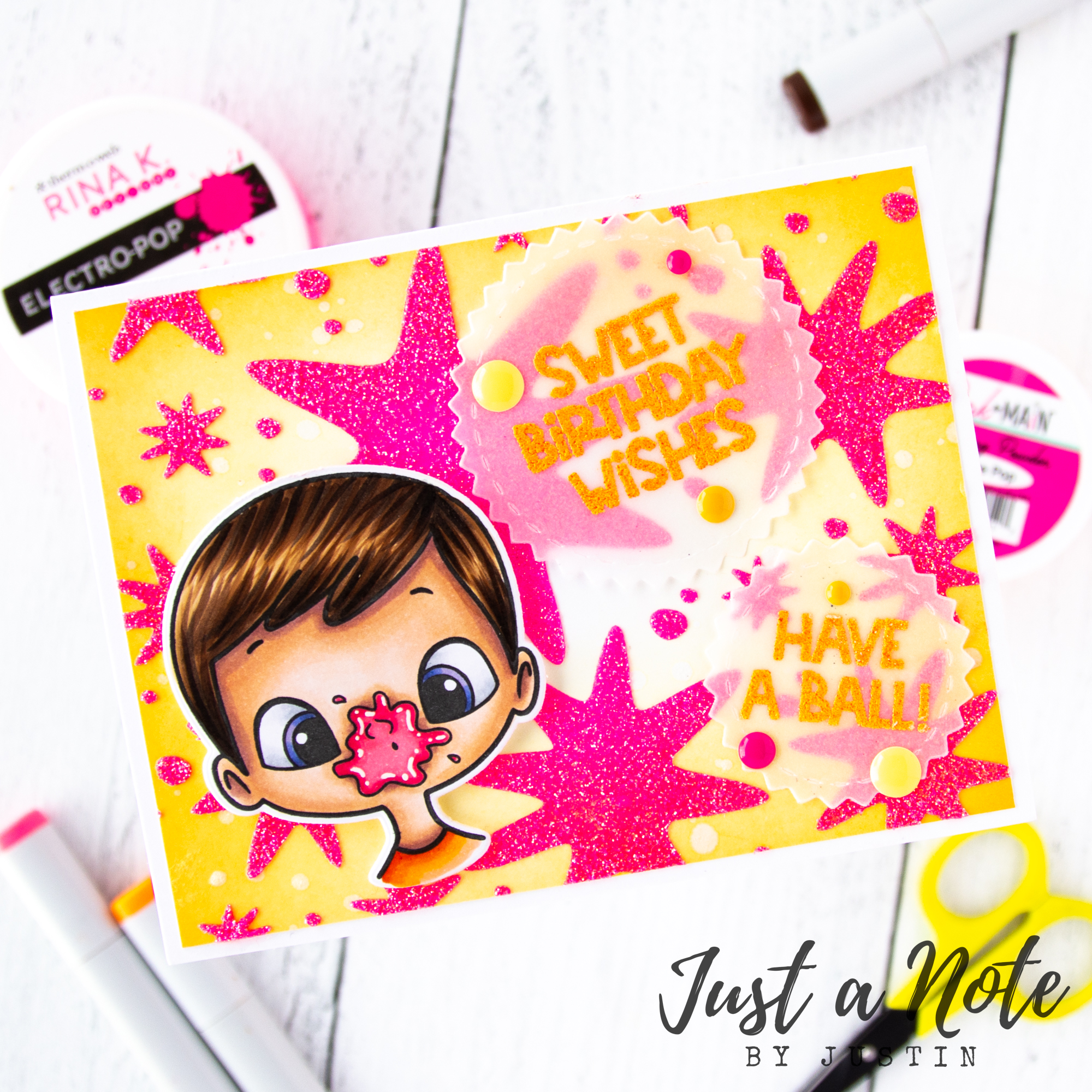 A Colorful Life Designs- Birthday Bubblegum Wishes – Just a Note by Justin